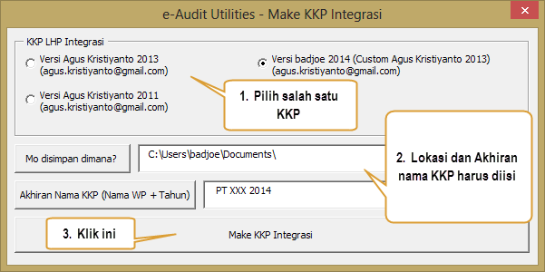 2. Pembuatan KKP Integrasi · eAudit Utilities Manual Guide